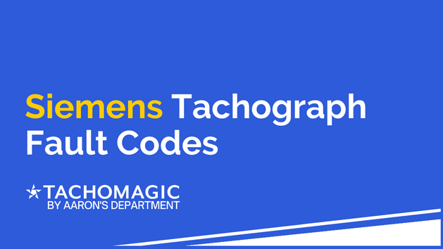 Siemens Tachograph Fault Codes - Tachomagic